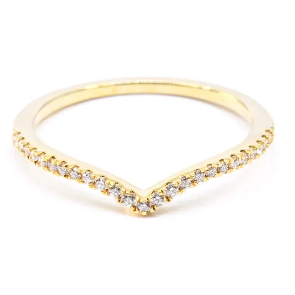 18ct Yellow Gold Diamond Wishbone Wedding Ring | Allgem Jewellers