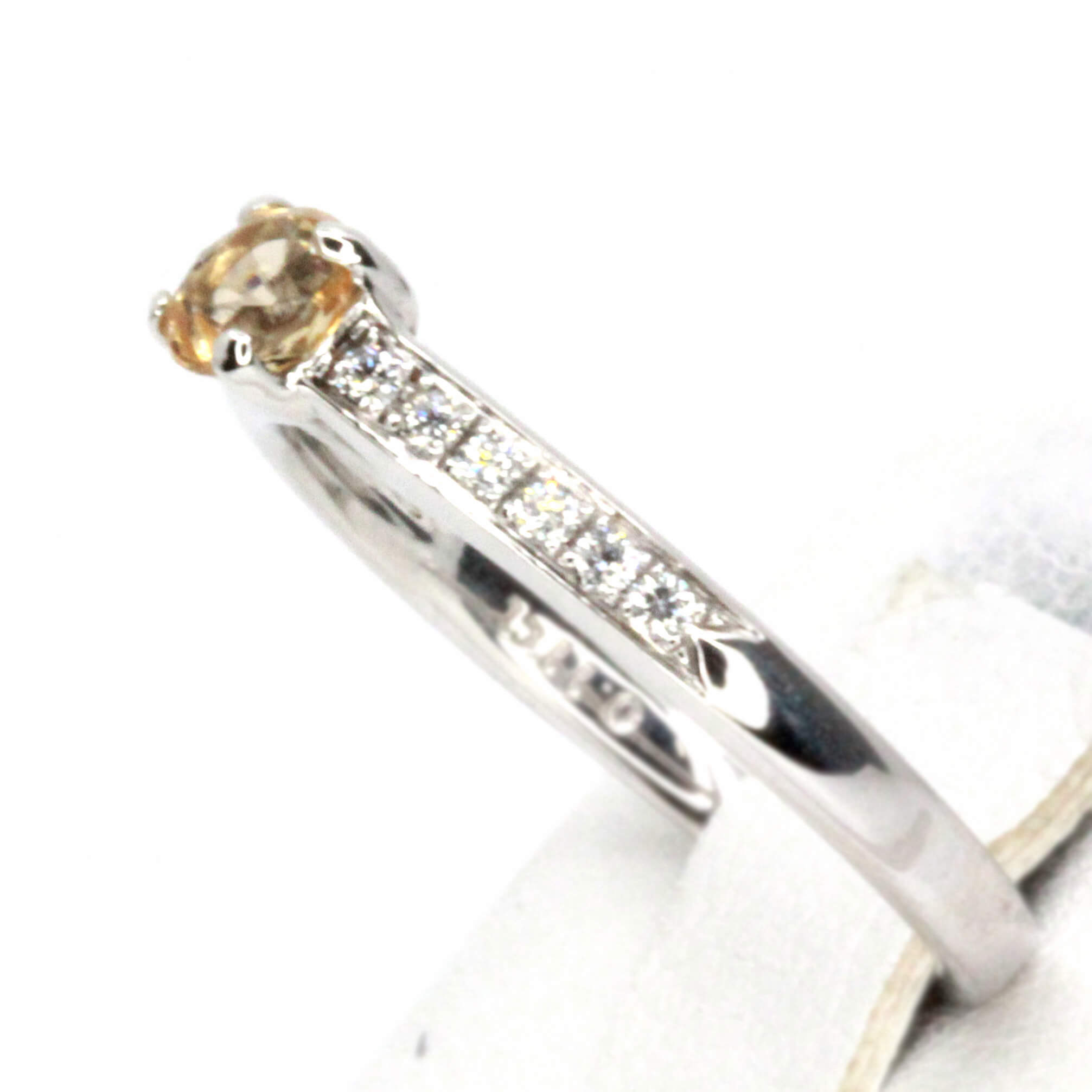 18ct White Gold Gold Topaz and Diamond Ring | Allgem Jewellers