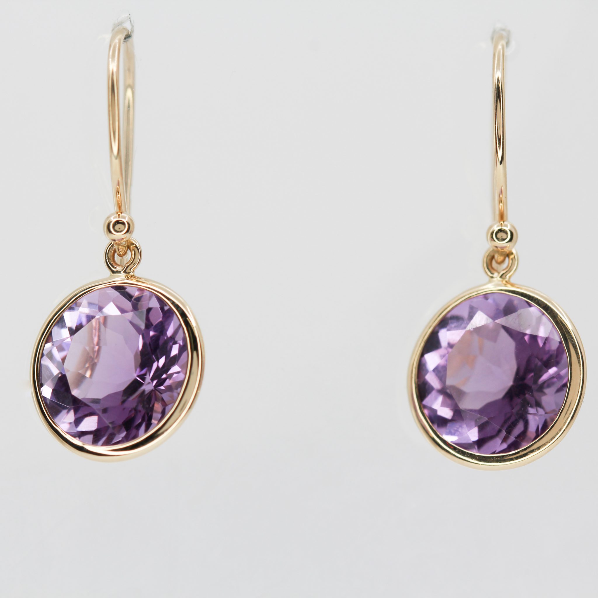9ct Yellow Gold Amethyst Earrings | Allgem Jewellers