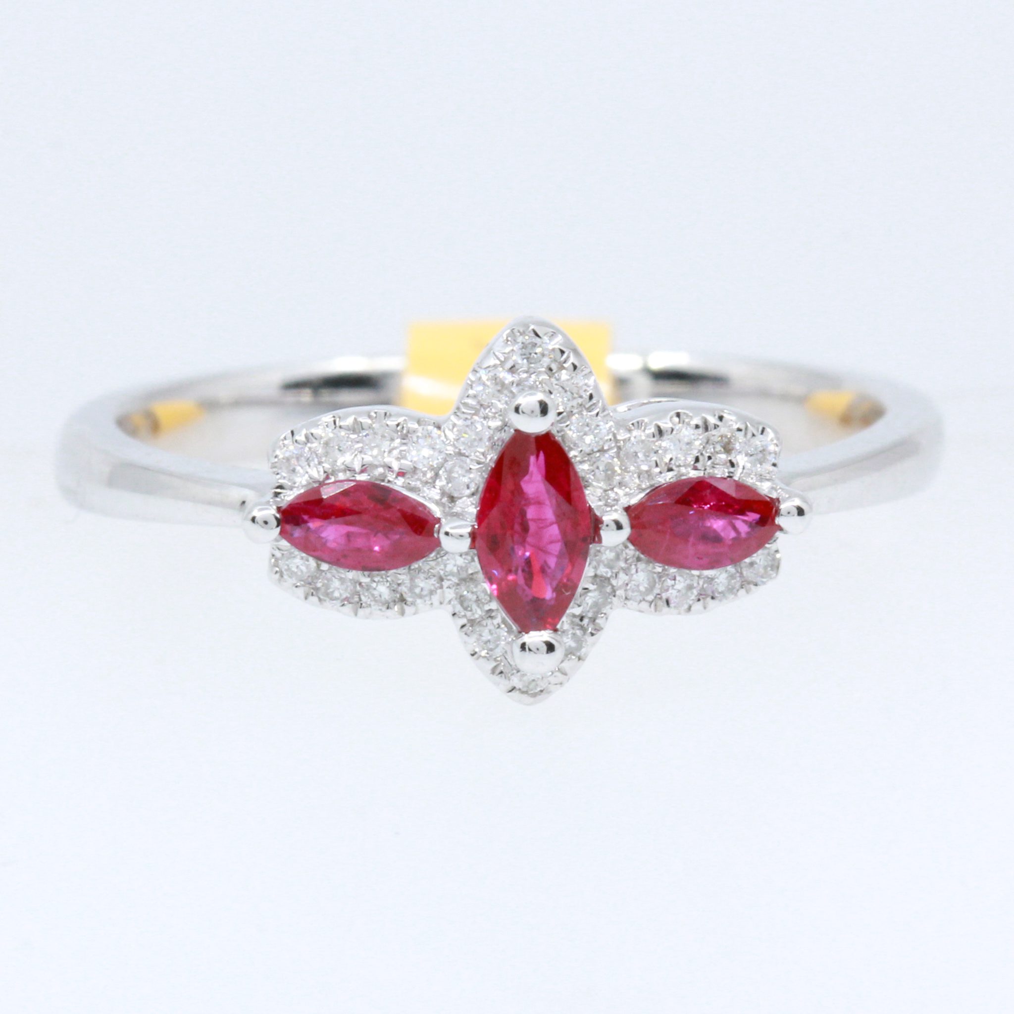 18ct White Gold Ruby and Diamond Ring | Allgem Jewellers