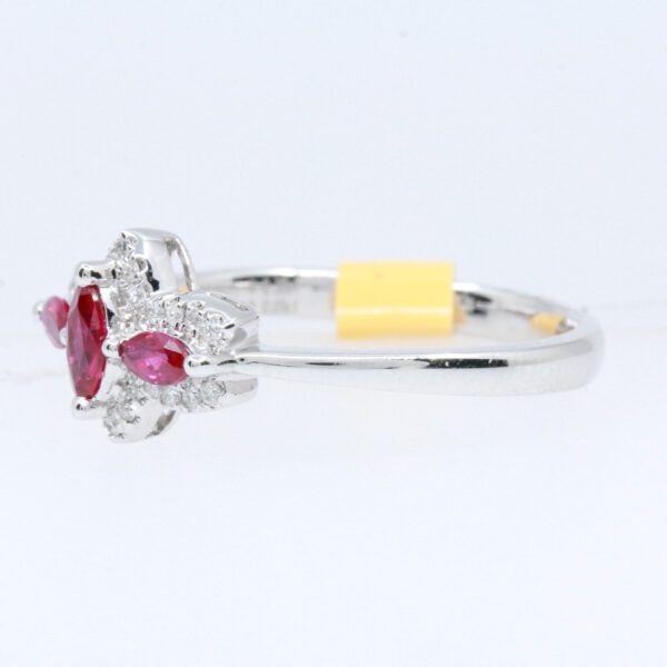 18ct White Gold Ruby and Diamonds Ring | Allgem Jewellers