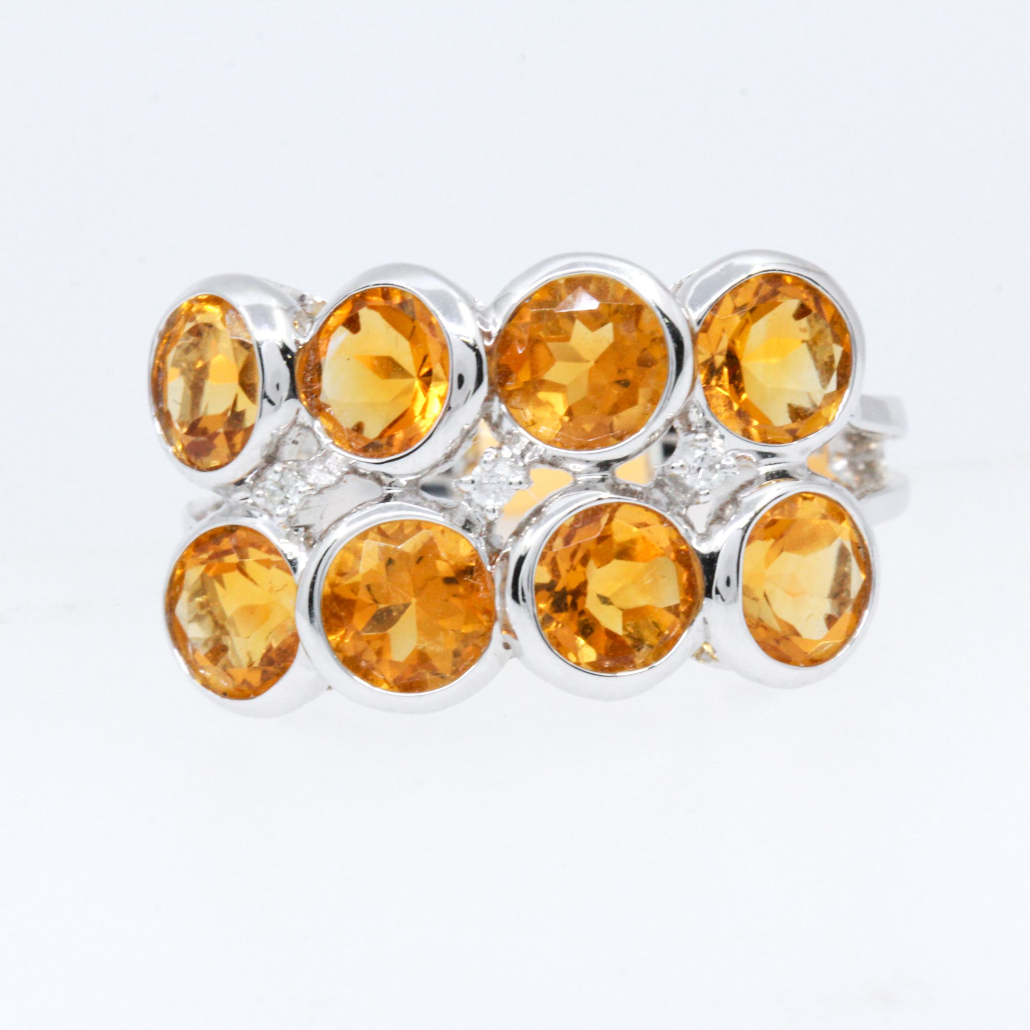 18ct White Gold Citrine and Diamond Ring | Allgem Jewellers