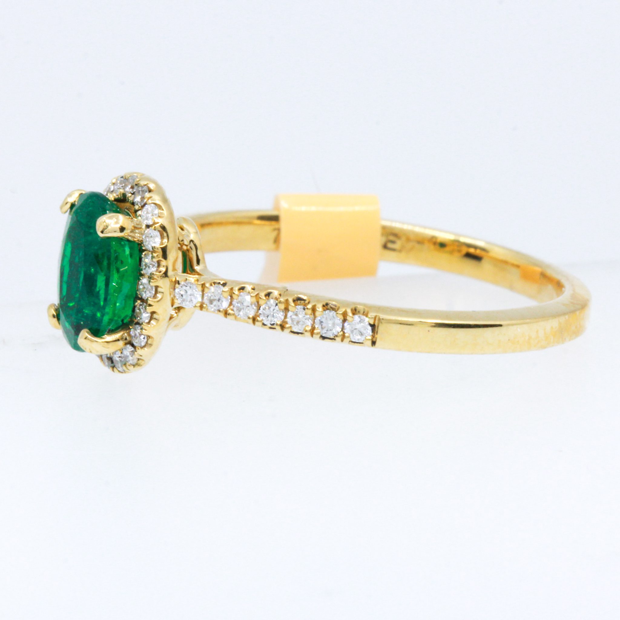 18ct Yellow Gold Emerald and Diamond Ring | Allgem Jewellers
