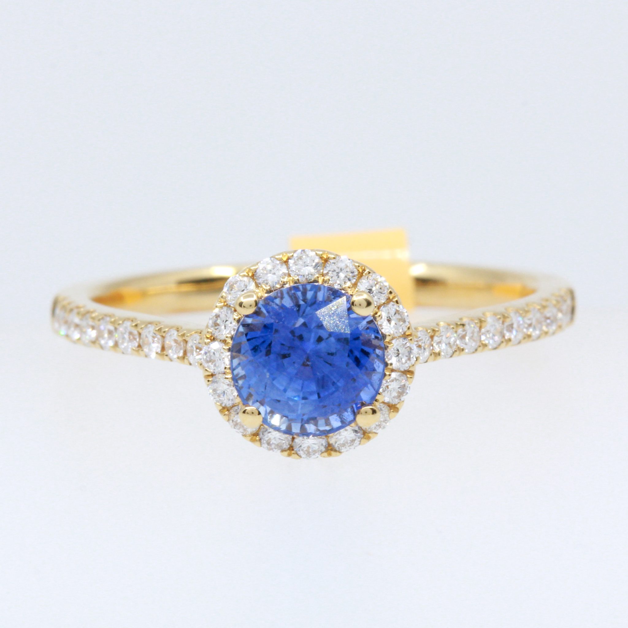 18ct Yellow Gold Ceylon Sapphire and Diamond Ring | Allgem Jewellers