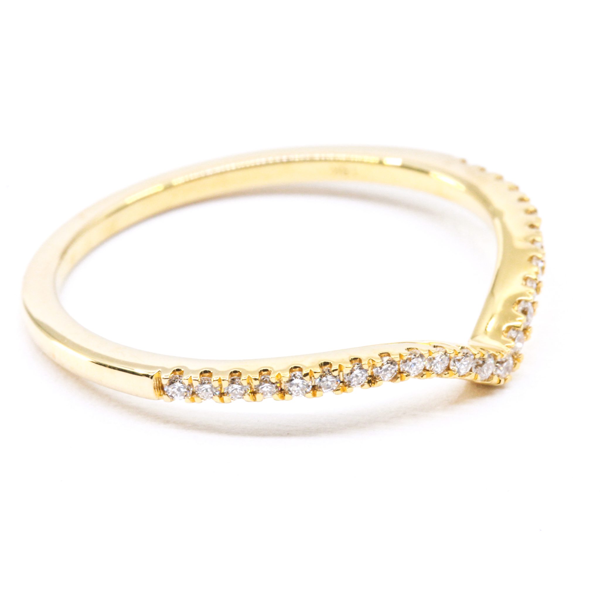 18ct Yellow Gold Diamond Wishbone Wedding Ring | Allgem Jewellers