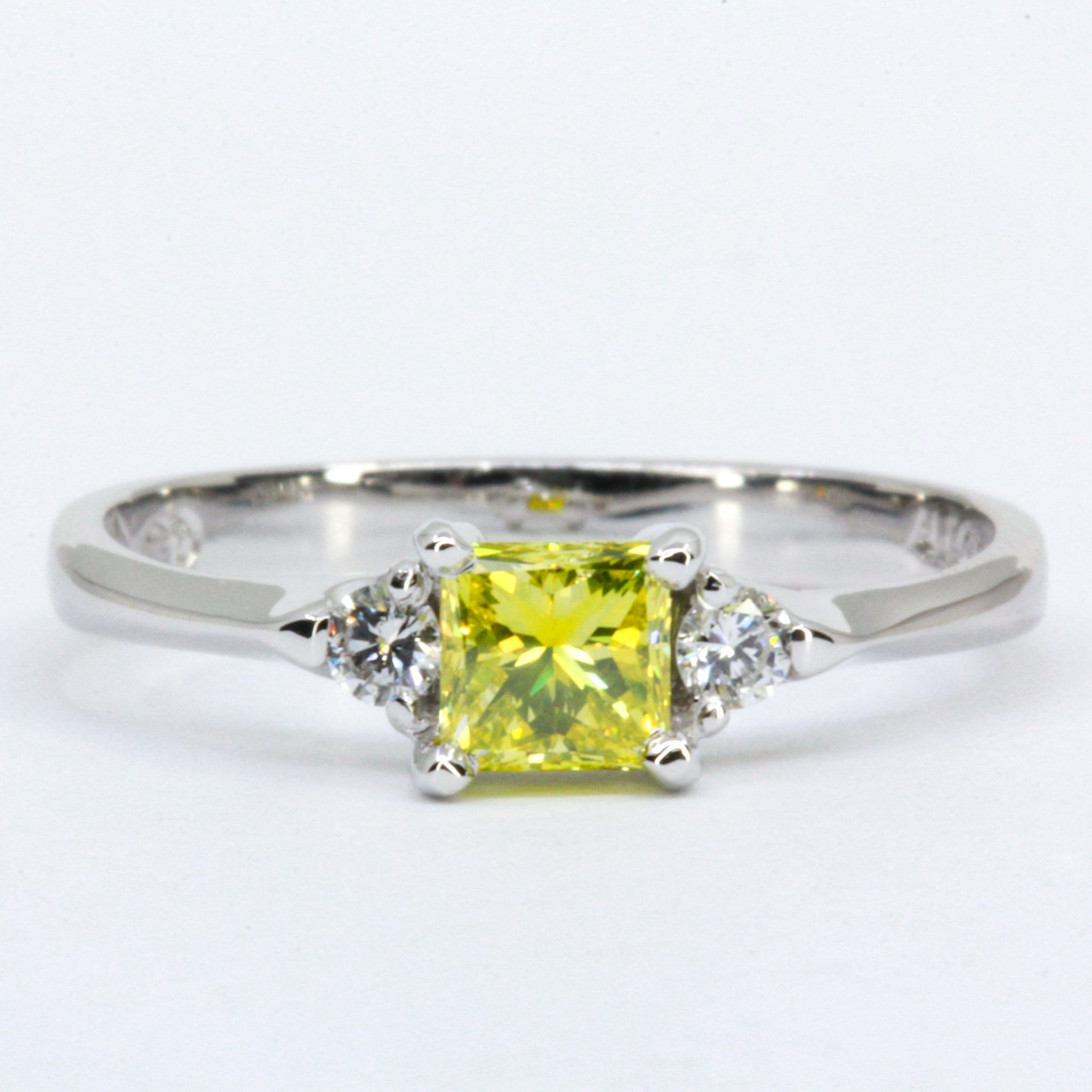 18ct White Gold Yellow Lab Grown Diamond Ring | Allgem Jewellers